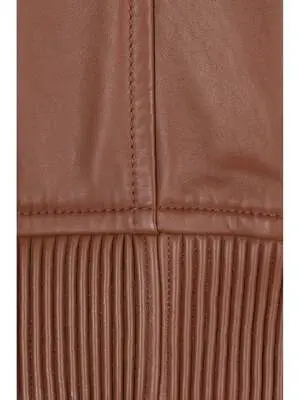 Sportmax Amour Leather Bomber Jacket - Brown