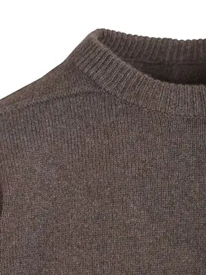 Rick Owens Ribbed Crew Neck Knitted Sweater - Black