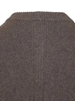 Rick Owens Ribbed Crew Neck Knitted Sweater - Black