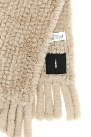 Pinko Faux-fur Fringed Scarf