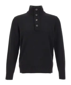 KANGRA Turtleneck Knit Sweater - Black