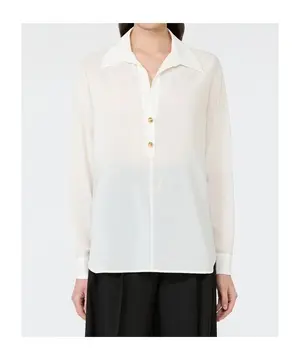 Max Mara Mstaia Buttoned Long Sleeve Top - Silk
