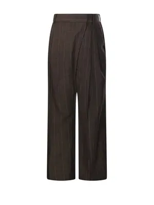 GANNI Trousers In Pinstripe Wool