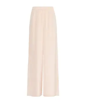 Max Mara Relaxed-fit Heavy Silk Trousers With Monogram Detail