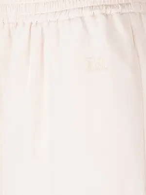 Max Mara Relaxed-fit Heavy Silk Trousers With Monogram Detail - Pink