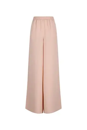 Max Mara Relaxed-fit Heavy Silk Trousers With Monogram Detail - Pink