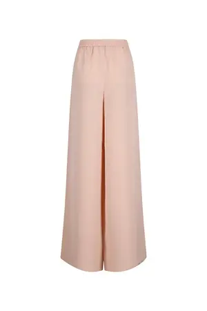 Max Mara Relaxed-fit Heavy Silk Trousers With Monogram Detail - Pink