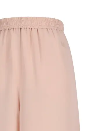 Max Mara Relaxed-fit Heavy Silk Trousers With Monogram Detail - Pink