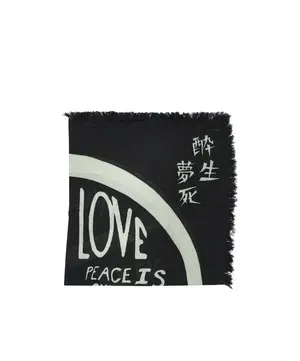 Kapital Giant Peace Frayed Scarf