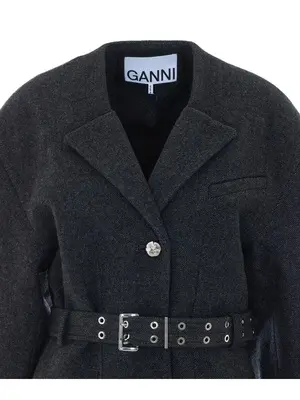 GANNI Belted Single-breasted Jacket