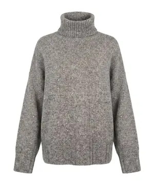 Pinko Dresda Sequin-embellished Knitted Jumper - Multicolour White/grey
