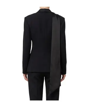Attico Satin Shawl Tuxedo Blazer