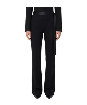 Attico Casual Trousers With Belt Loops - Black