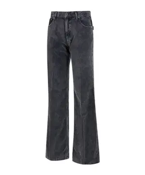HAIKURE Logo Patch Wide-leg Corduroy Pants