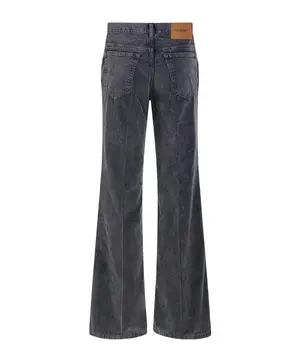 HAIKURE Logo Patch Wide-leg Corduroy Pants