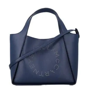 Stella McCartney Logo Studded Top Handle Bag - Blue