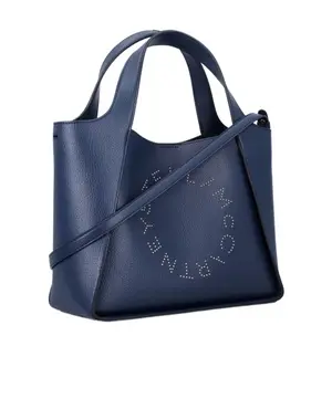 Stella McCartney Logo Studded Top Handle Bag - Blue