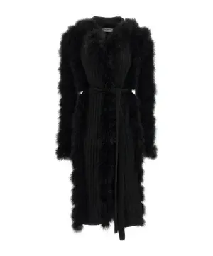 Attico Long-sleeved Coat - Black