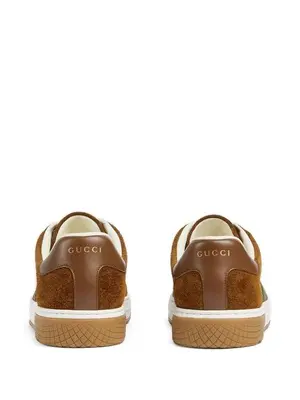 Gucci Ace Web-detail Low-top Sneakers - Brown