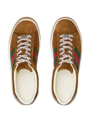 Gucci Ace Web-detail Low-top Sneakers - Brown