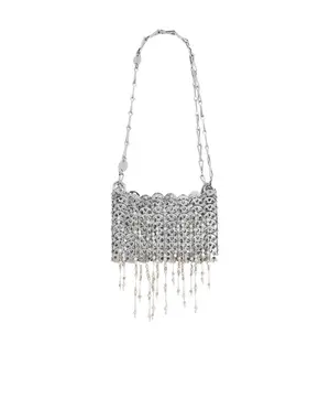 Rabanne 1969 Nano Fringed Mini Bag - Pearl/gray