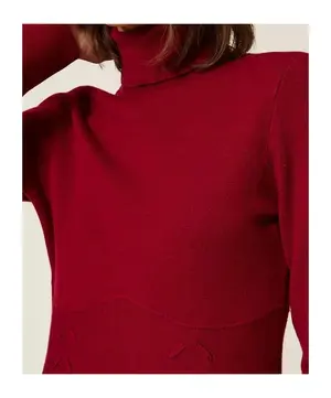 TWINSET High Neck Knit Mini Dress