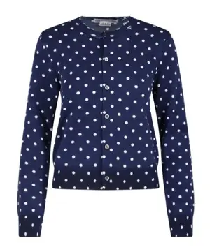 Comme Des Garçons Polka Dot Buttoned Cardigan - Blue