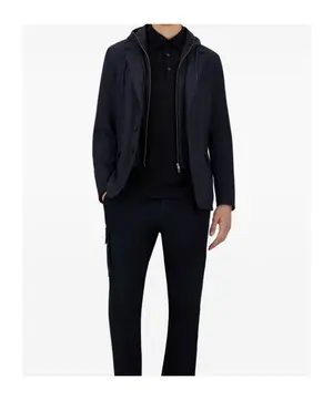 Herno Resort Blazer In Melange-effect Stretch Nylon