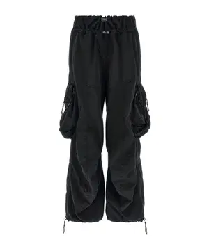 Attico Oversized Parachute Cargo Pants - Black