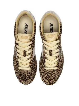 AUTRY Leopard Print Lace-up Low-top Sneakers