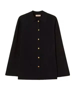 TWINSET Long-sleeve Viscose Crepe Blouse - Black