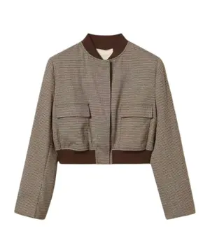 TWINSET Houndstooth Cropped Jacket - Multicolor