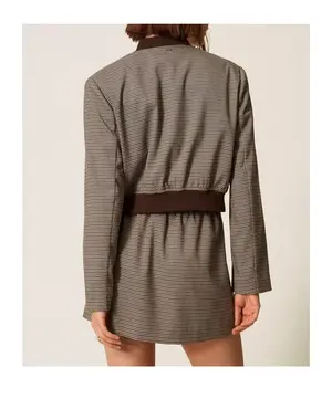 TWINSET Houndstooth Cropped Jacket