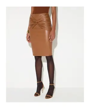 Elisabetta Franchi Draped Midi Skirt With Knot Detail