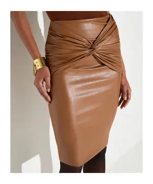 Elisabetta Franchi Draped Midi Skirt With Knot Detail