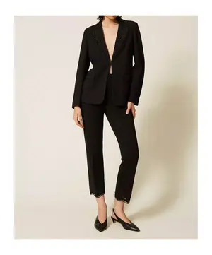 TWINSET Embroidered Hem Pants