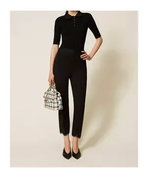 TWINSET Embroidered Hem Pants
