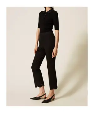 TWINSET Embroidered Hem Pants