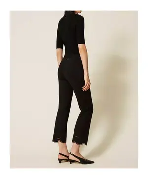 TWINSET Embroidered Hem Pants
