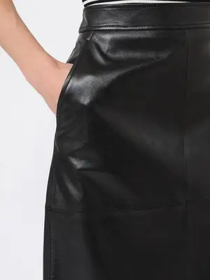 Max Mara Leather Midi Skirt