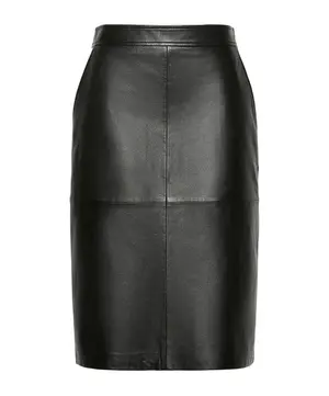 Max Mara Leather Midi Skirt