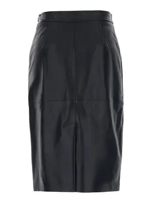 Max Mara Leather Midi Skirt