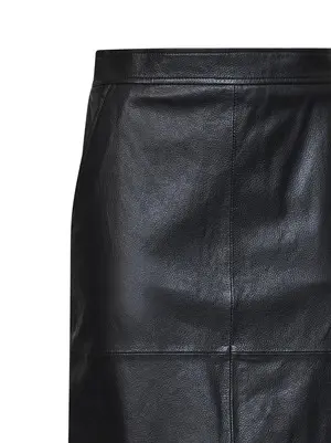 Max Mara Leather Midi Skirt