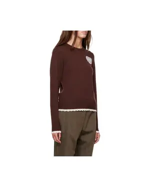 GANNI Logo Patch Knitted Jumper - No