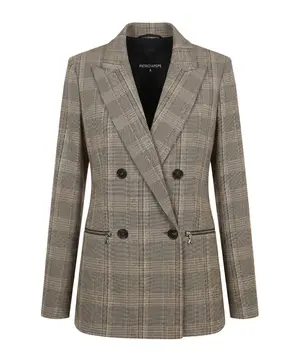 Patrizia Pepe Long-sleeved Suit Jacket - Brown Check