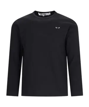 Play Comme Des Garcon Comme Des Garçons Play Heart-patch Crewneck T-shirt - Black
