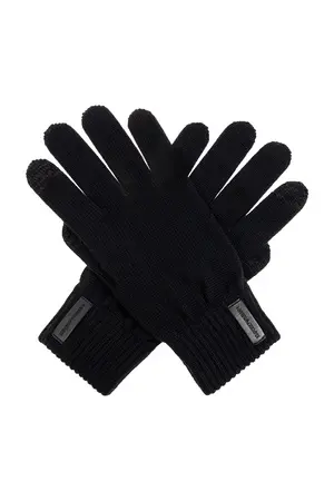Emporio Armani Logo-patch Gloves - Black