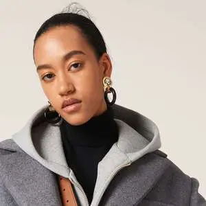 Miu Miu Single-breasted Velour Coat