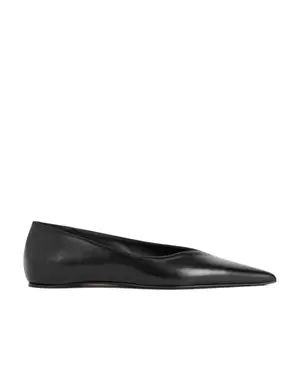 TOTEME Pointed Toe Slip On Ballerinas - Black