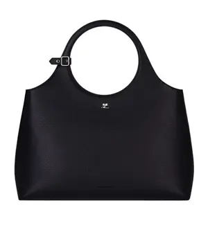 COURREGES Courrèges Holy Day Logo Detailed Shoulder Bag - Black